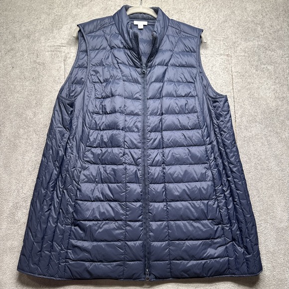 J Jill Jackets And Coats J Jill Womens Navy Blue Down Puffer Vest